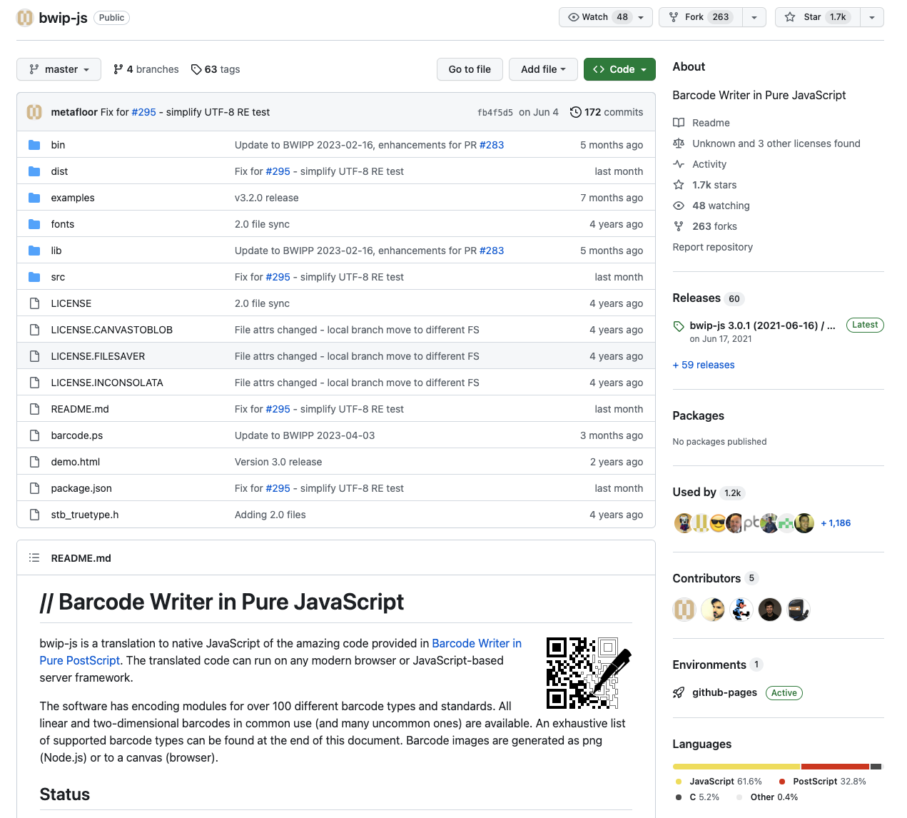 bwip-js，纯 Javascript 编写的、支持 100 多种编码库 - 知乎
