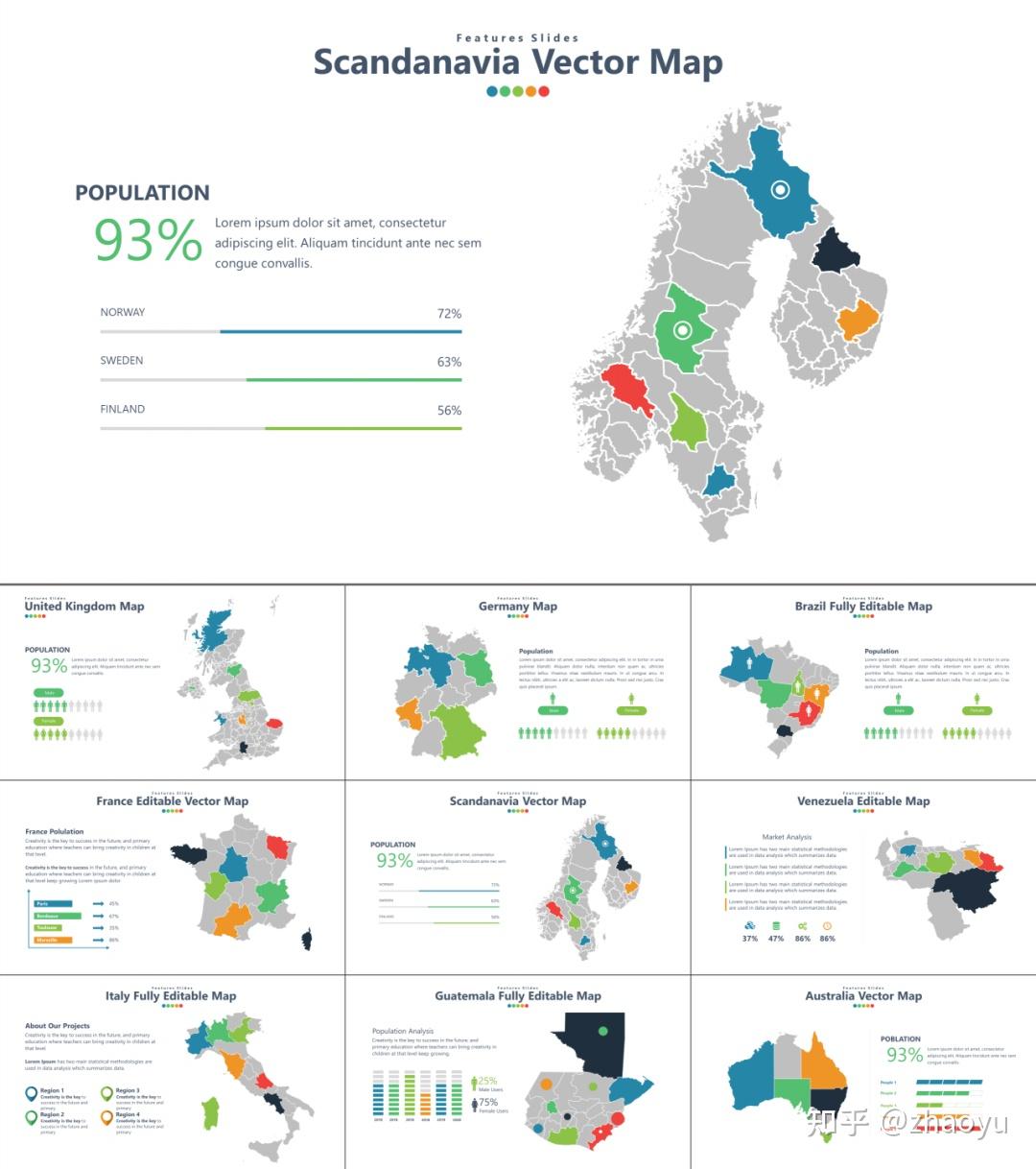 超强地图图表PPT模板来啦，可编辑可动态展示！（建议收藏） - 知乎
