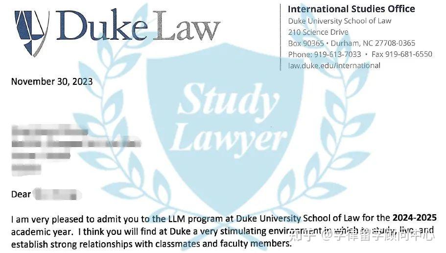 Duke LLM放榜，恭喜收到offer的学律申请者 - 知乎