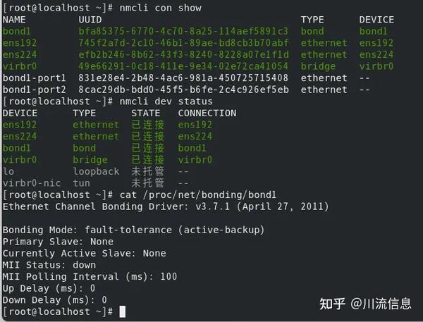 Red Hat8配置bond(nmcli) - 知乎