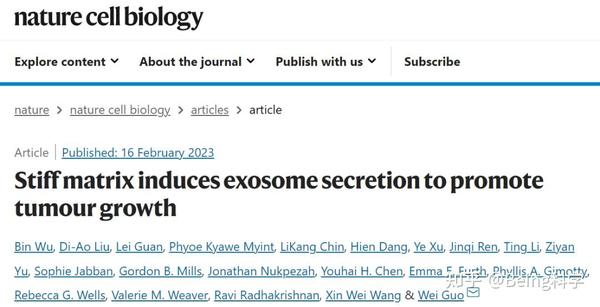 Nature子刊 | 细胞外基质ECM硬化会促进肿瘤外泌体的释放 - 知乎