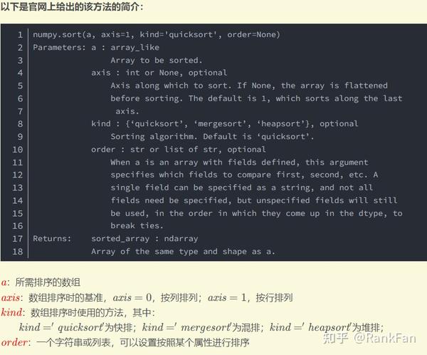 常见的排序：pandas、numpy中的函数，以及sorted。 知乎