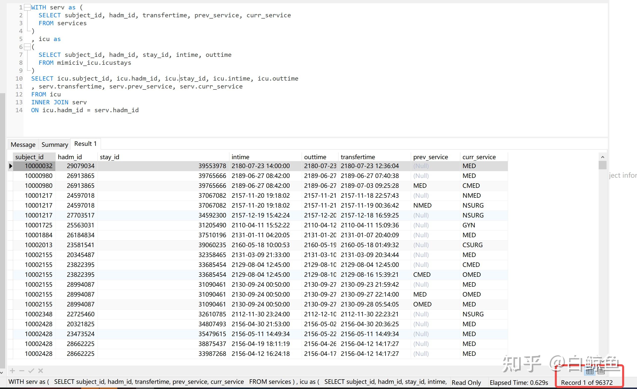MIMIC数据库，常用查询指令SQL基础(二) - 知乎