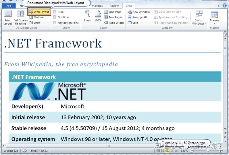 Word控件Spire.Doc 【文档操作】教程(四)：在 C#、VB.NET 中设置 Word 视图模式 - 知乎