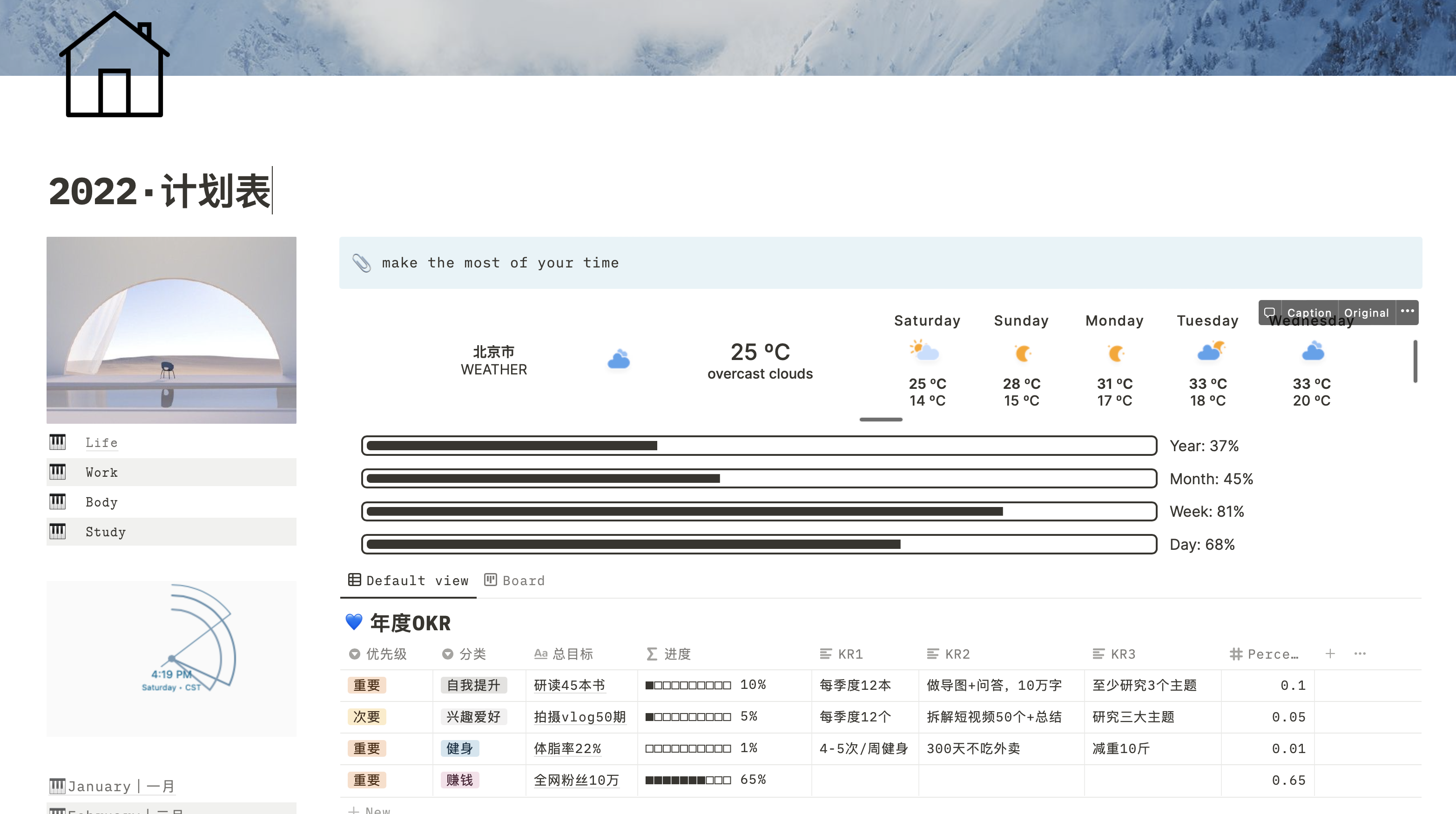 Notion学习笔记（三）：2022年计划表｜notion治愈模版分享 知乎 