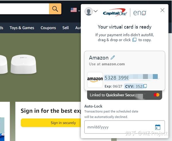 通过Capital One Eno插件无限量免费生成虚拟信用卡 - 知乎