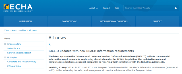 欧盟REACH信息要求更新，最新版本IUCLID已发布 - 知乎