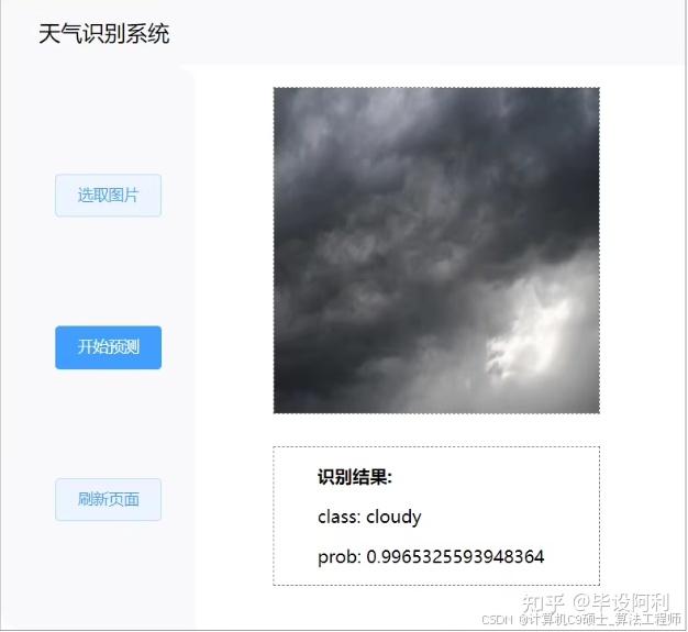 基于vgg16和efficientnet卷积神经网络的天气识别系统pytorch框架 图像识别与分类 前端界面flaskpython