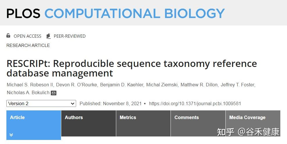 RESCRIPt：序列分类参考数据库管理工具 - 知乎