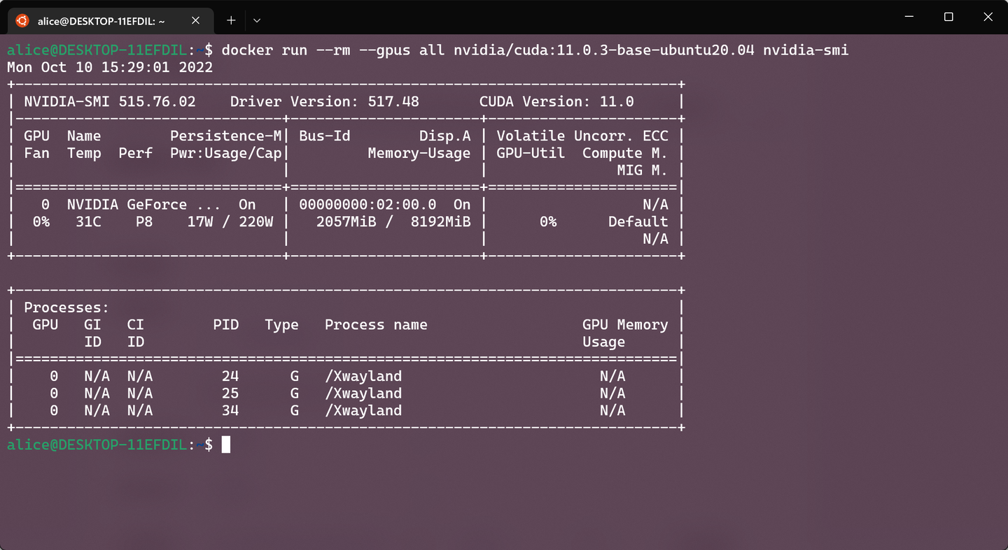 docker+wsl2，启用GPU支持。 - 知乎