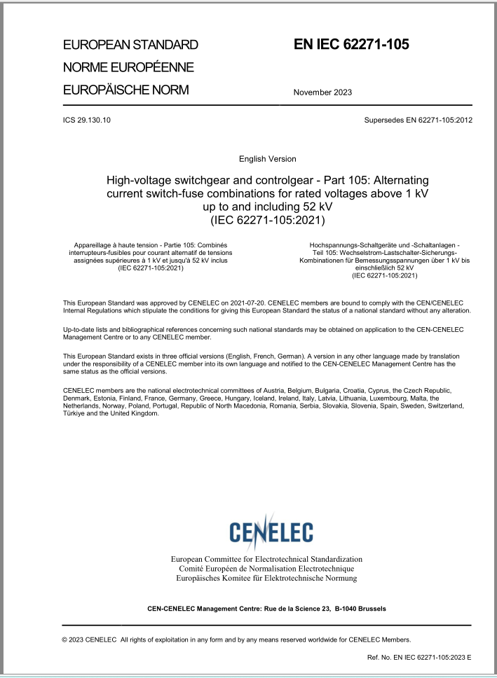 系列标准EN IEC 62271各个部分PDF原文+人工翻译中文电子版 第1部分中文标题：高压开关设备和控制设备 交流开关设备和控制设备的通用 ...
