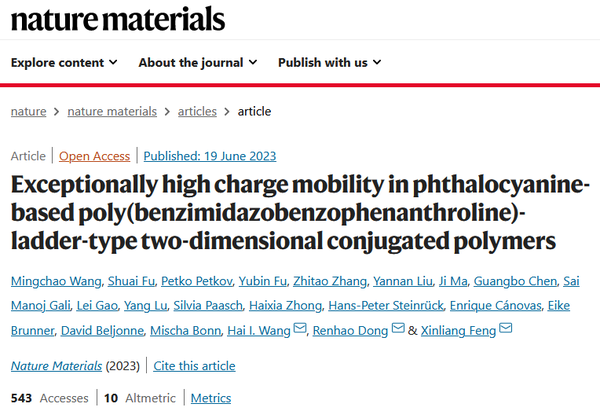 冯新亮院士，最新《Nature Materials》！ - 知乎