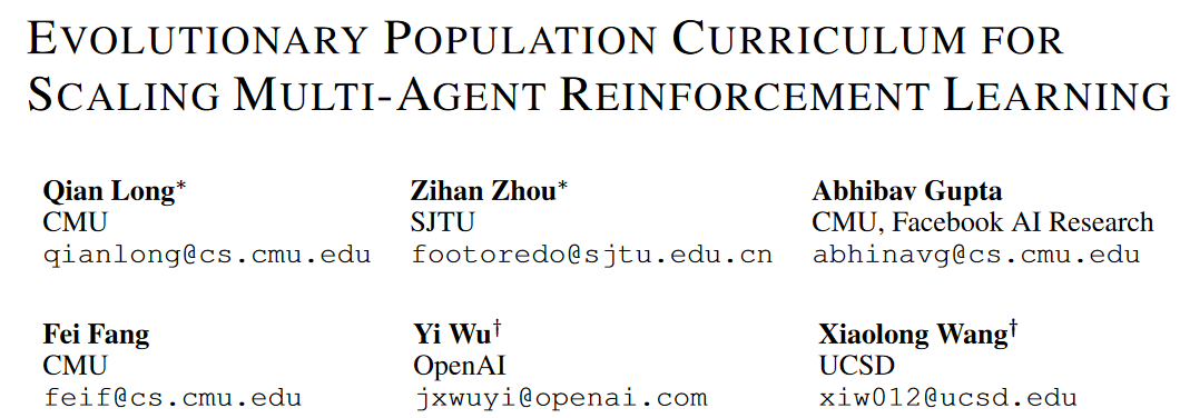 Evolutionary Population Curriculum for Scaling Multi-Agent ...