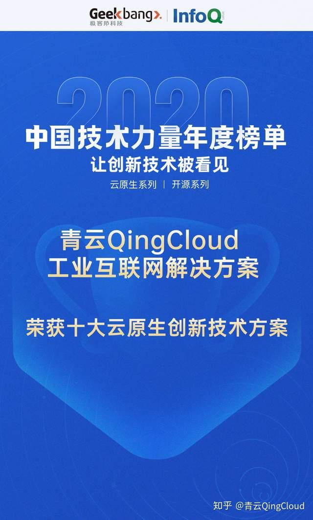 入选 InfoQ 中国技术力量年度榜单 青云QingCloud 以云原生强化工业数字化变革 - 知乎