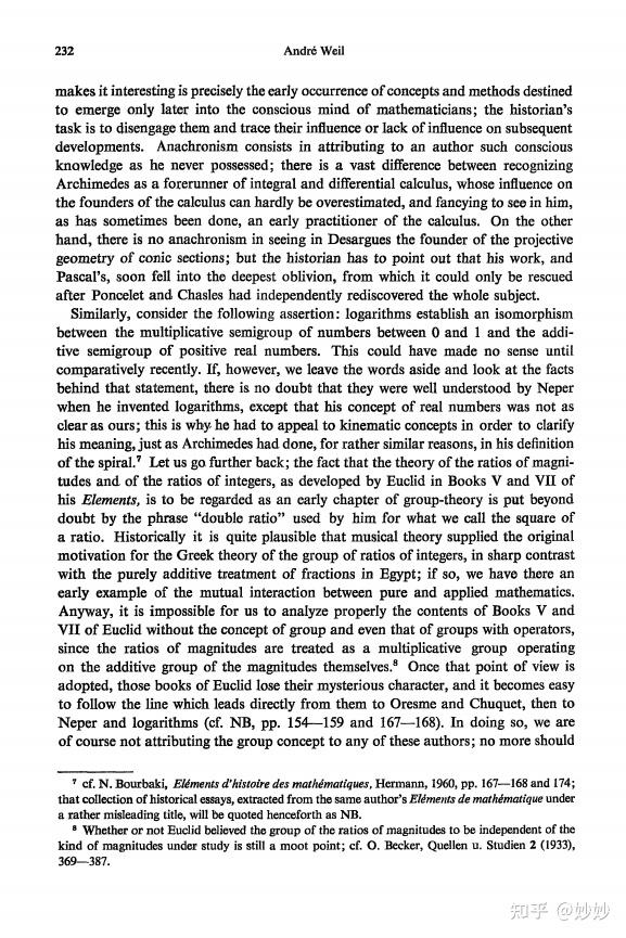 André Weil - History of Mathematics: Why and How - 知乎