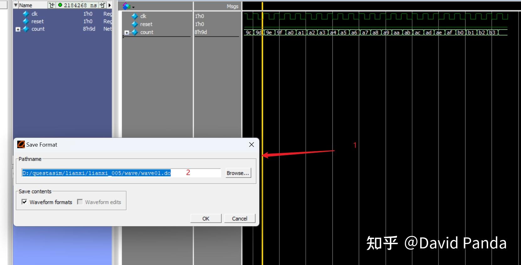 在questasim仿真中，如何使用脚本（presim.do）将各个模块的信号添加到波形窗口（wave）中？ - 知乎