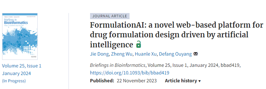 Brief. Bioinform. | FormulationAI：人工智能驱动的新一代药物制剂计算平台 - 知乎