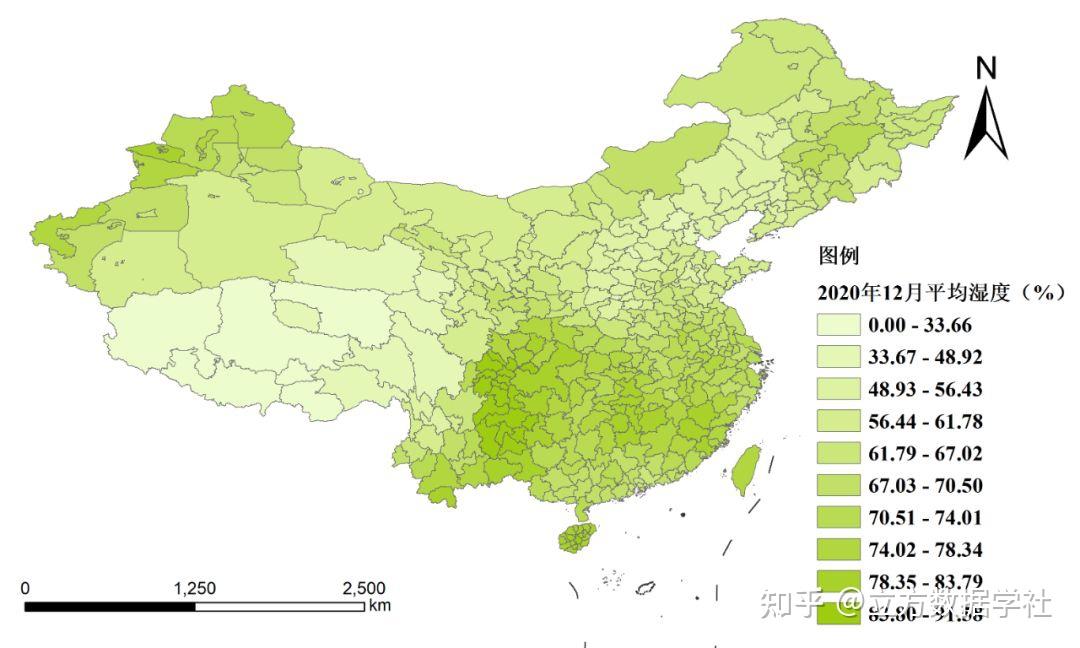 【数据分享】GIS矢量格式的2000-2020年全国各城市湿度数据 - 知乎