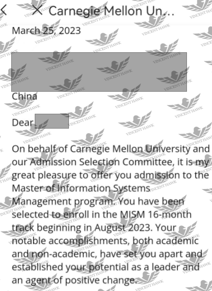 2023 VH Offer | CMU MISM！恭喜VH学员斩获卡耐基梅隆大学信息系统管理硕士offer！ - 知乎