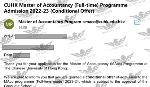 2023 VH Offer | CUHK MAcc来咯~祝贺VH学员获录香港中文大学会计学硕士！ - 知乎
