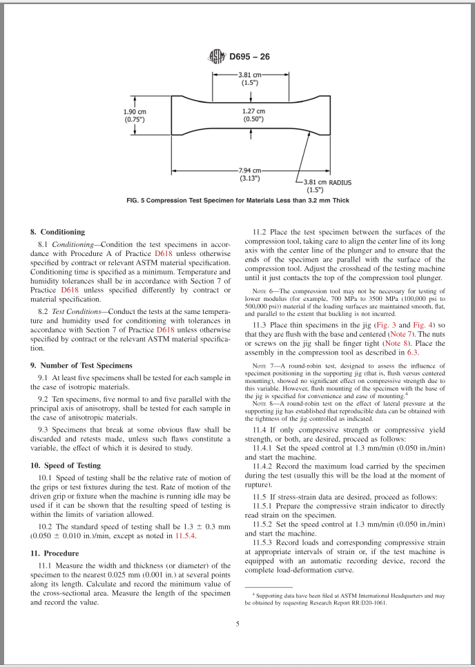 ASTM D695-2026【PDF原文+中文翻译版】硬质塑料压缩性能的标准试验方法 - 知乎