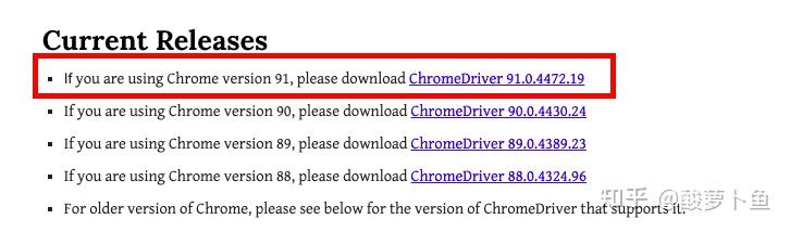 【selenium】version Of Chromedriver Only Supports Chrome Version 89 知乎