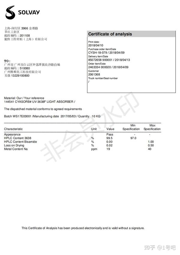 紫外线吸收剂CYASORB UV-3638F - 知乎