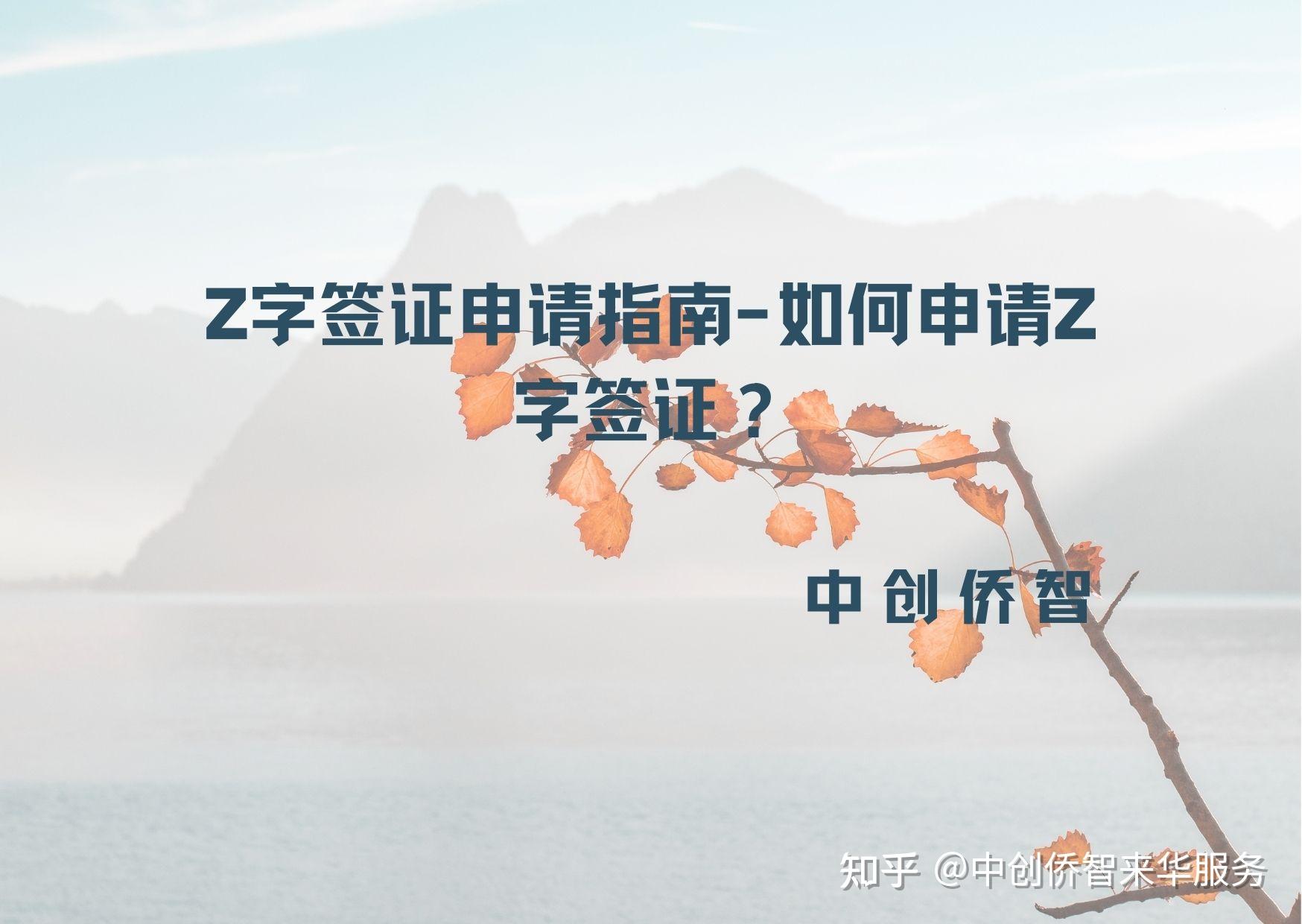 Z字签证申请指南-如何申请Z字签证？ - 知乎
