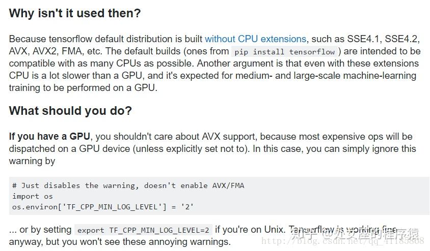 成功解决Your CPU supports TensorFlow binary AVX AVX2 - 知乎