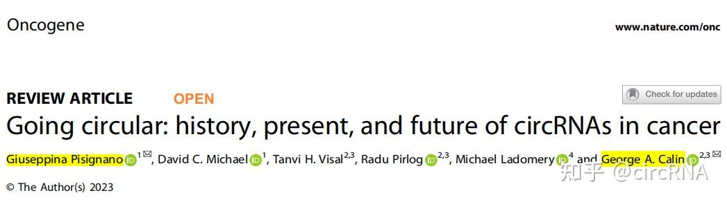 Nature子刊！一文概括circRNA在癌症研究中的历史、现状和未来 - 知乎