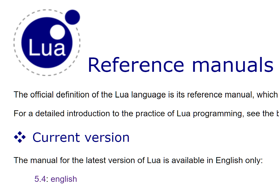 Lua 5.4 参考手册(中文) - 知乎