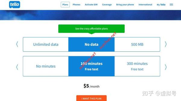美国实体电话卡Tello中国漫游实测wifi通话下最低月租5美元可享100分钟通话，无限收发短信且支持eSIM - 知乎