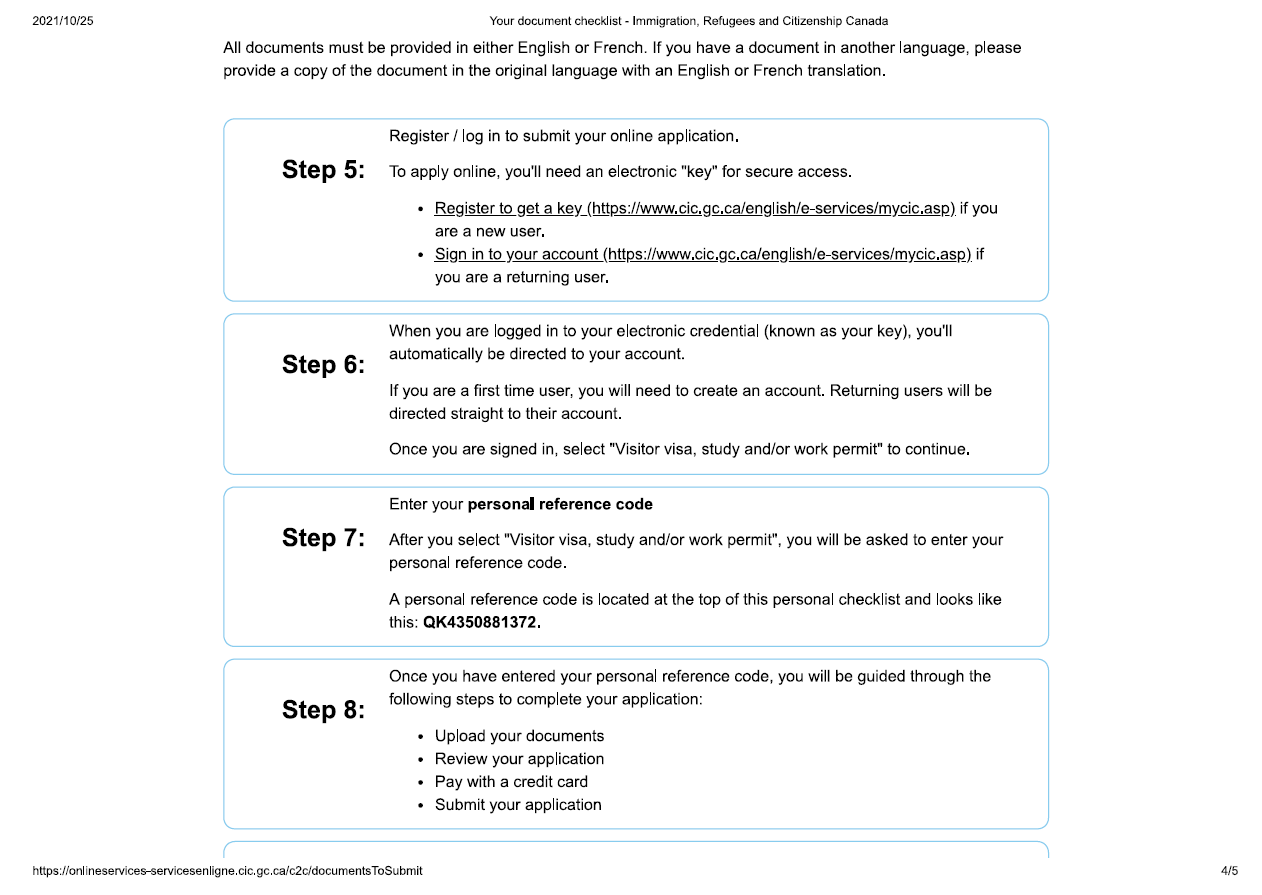 加拿大签证申请：前置问卷环节生成Personal Reference Code和Checklist，啥用？ - 知乎