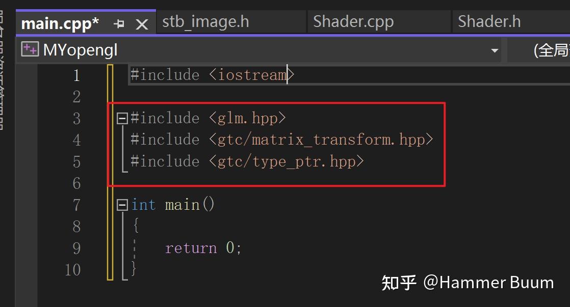 16>>opengl,导入GLM库，（该库只有头文件），使物体发生变换 - 知乎