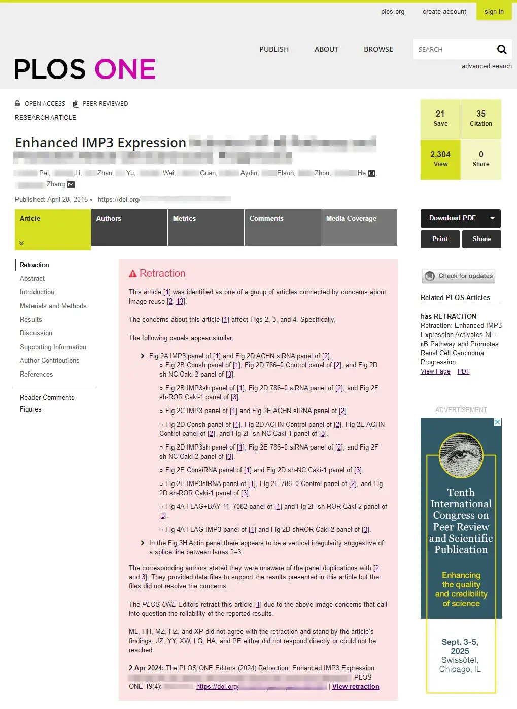 后续：PLOS ONE回应北大原创文章被撤，所涉4篇论文全部撤回！因论文完整性和可靠性都令人严重怀疑 - 知乎