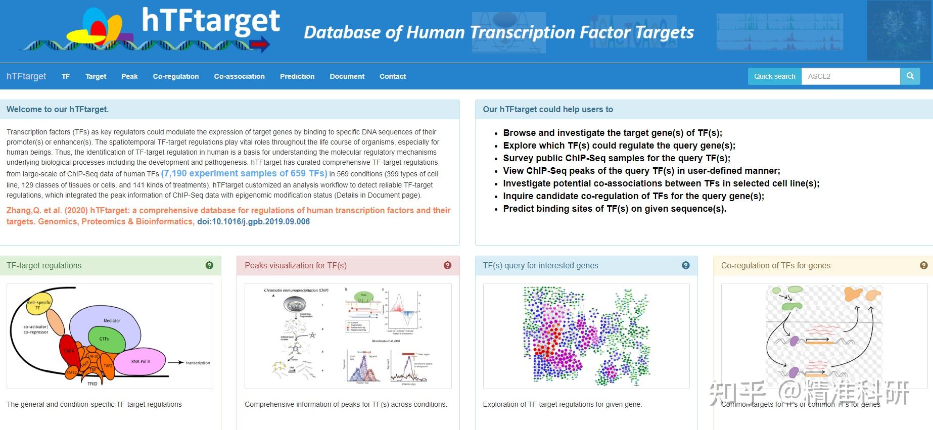 hTFtarget:一个全面的人类转录因子调控及其靶点数据库 - 知乎