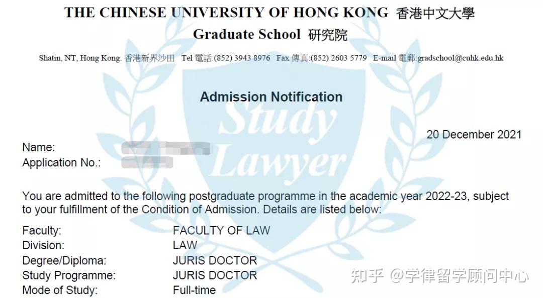 港中文JD、UCL LLM同时放榜！恭喜学律申请者成功拿到offer - 知乎