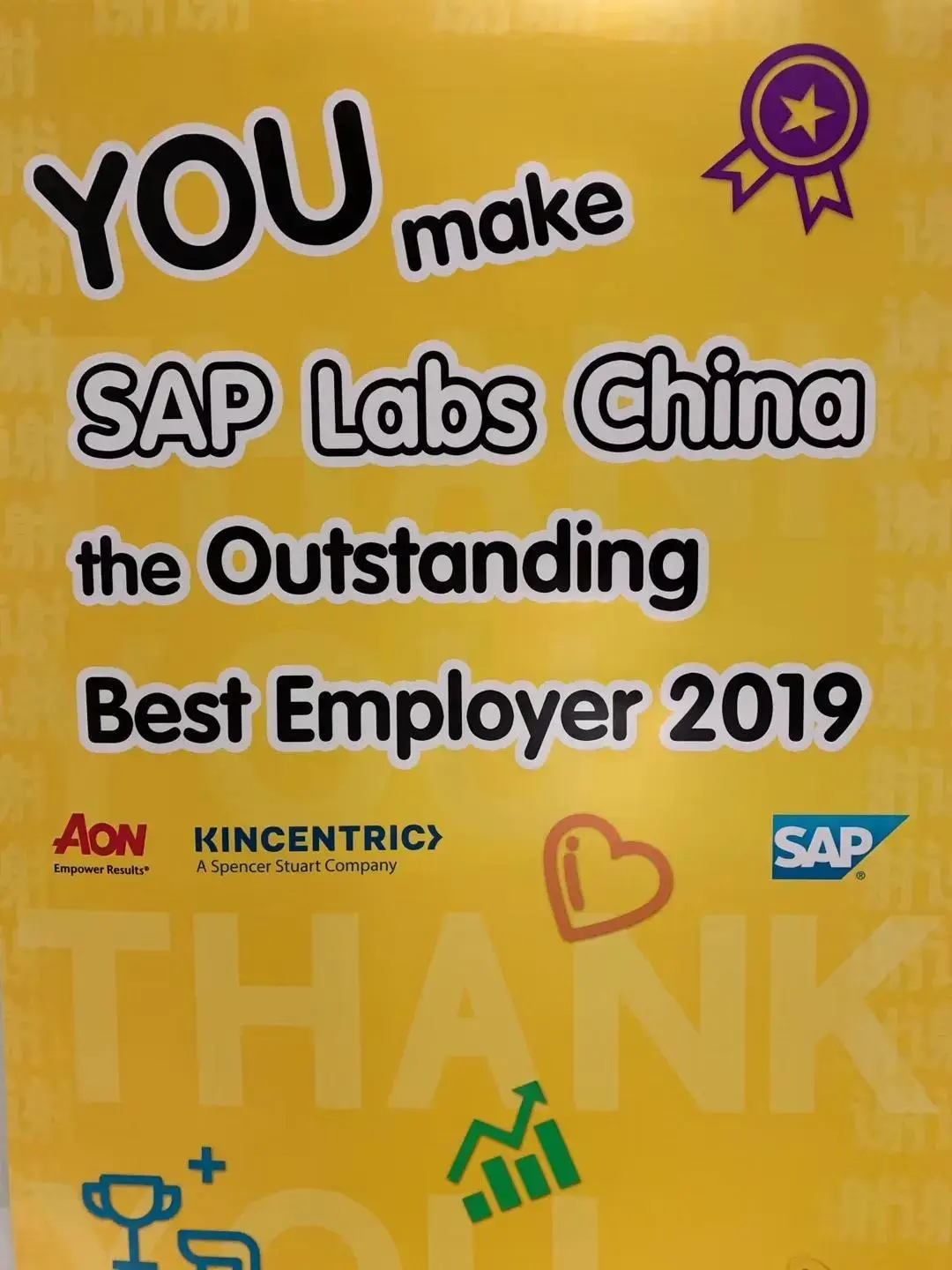 SAP成都研究院的小伙伴们庆祝公司再次获得2019年最佳雇主的场景 - 知乎