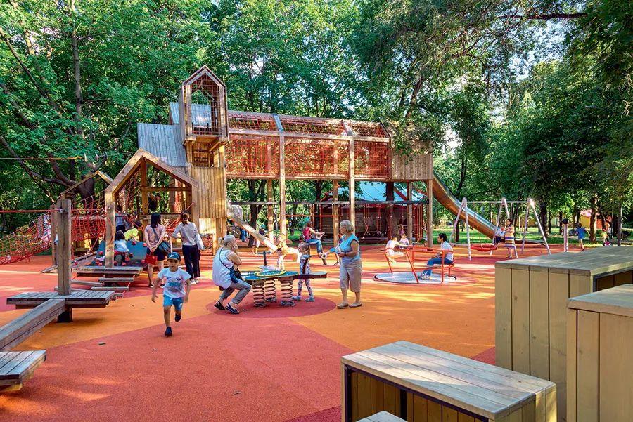 “红色元素”串起的池塘公园-莫斯科Krasnogvardeisky ponds / Enota - 知乎