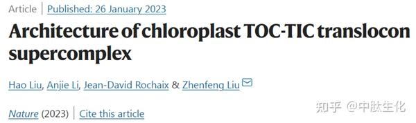 Nature：我国科学家领衔揭示叶绿体TOC-TIC超级复合物的三维结构 - 知乎