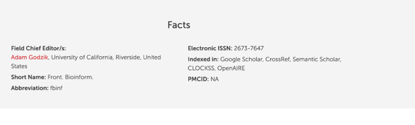 Frontiers in Bioinformatics这本期刊是否值得投纯生信？ - 知乎