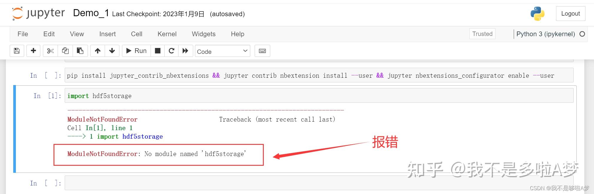 jupyter报错——ModuleNotFoundError: No module named "xxx" - 知乎