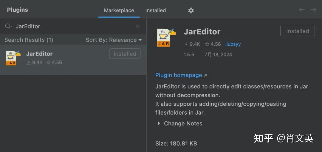 JarEditor 是一款无需解压直接编辑修改 jar 包内文件的 IDEA 插件 - 知乎