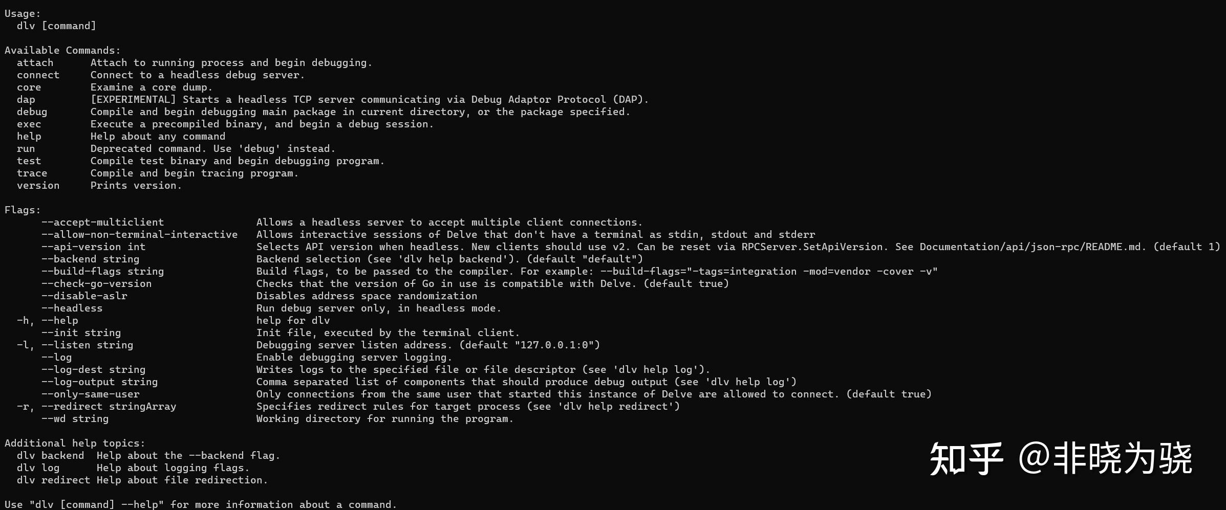 GO delve(dlv)调试工具笔记及实操 - 知乎