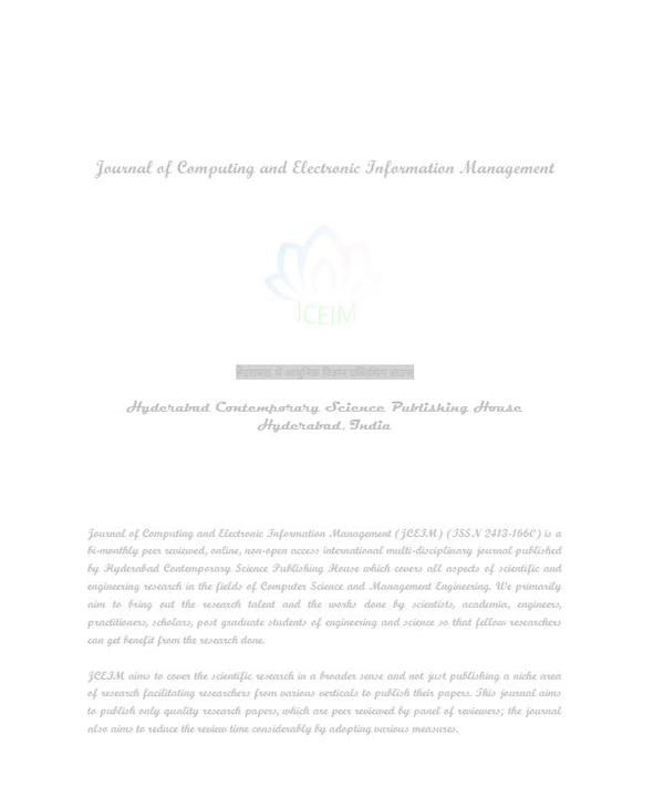 《Journal of Computing and Electronic Information Management》(JCEIM ...