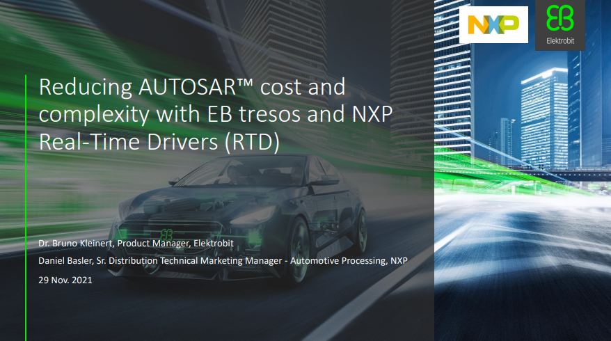 利用EB tresos和NXP实时驱动程序(RTD)节省AUTOSAR项目的成本和开发时间 - 知乎