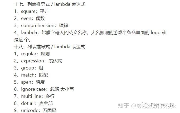Python 常见单词 集合 知乎