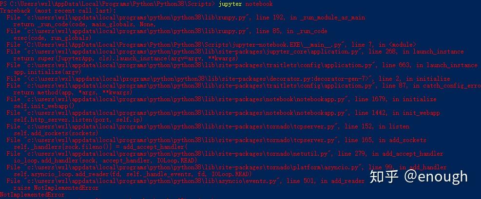 python3.8-运行jupyter 报raise NotImplementedError - 知乎