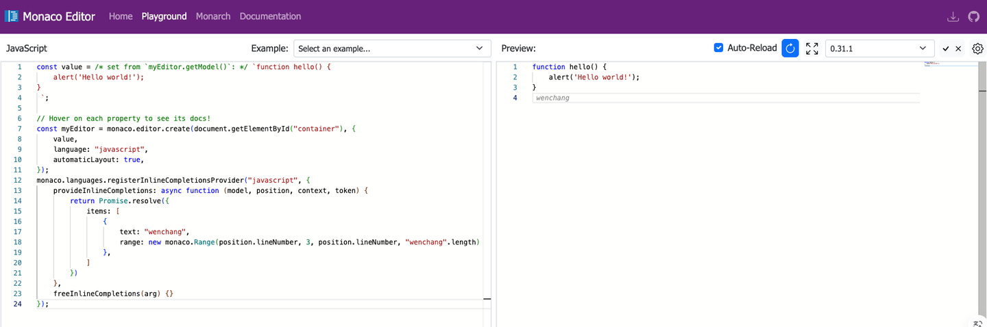 Monaco Editor 实现在线版 Copilot - 知乎