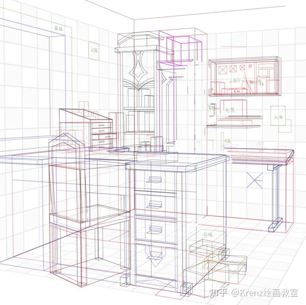 Krenz绘画教室【优秀作业心得】基础透视与结构-0103 - 知乎